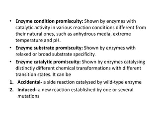 Promiscuous enzyme | PPTX