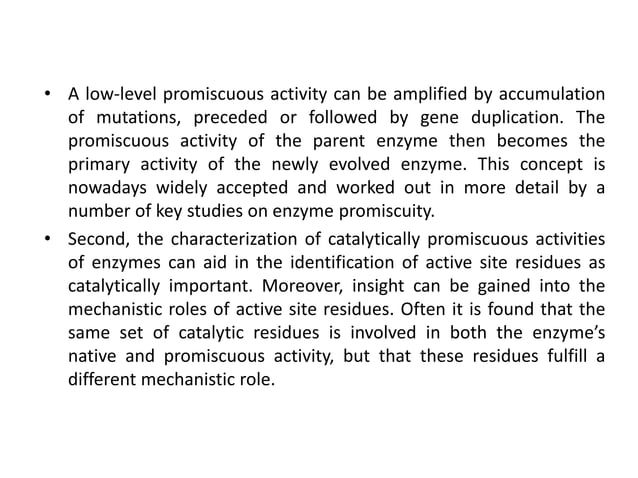 Promiscuous enzyme | PPTX