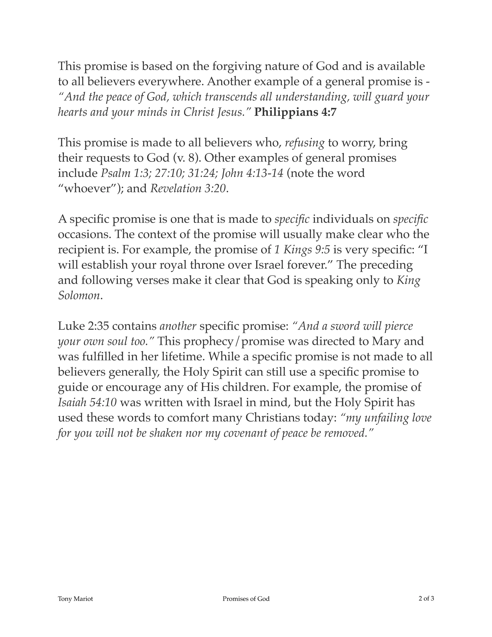 Promises of God | PDF