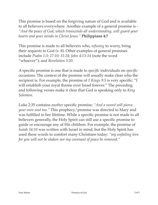 Promises of God | PDF | Christianity | Religion & Spirituality