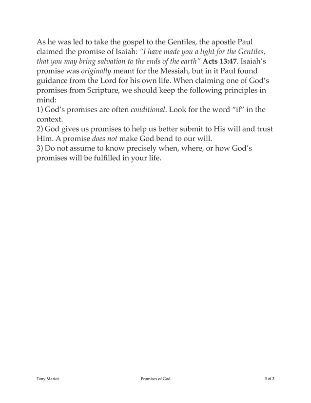 Promises of God | PDF | Christianity | Religion & Spirituality