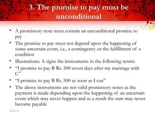 Promissory note ppt, negotiable instrument act. | PPT