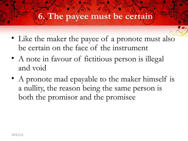 Promissory note ppt, negotiable instrument act. | PPT