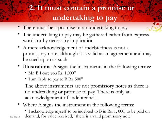 Promissory note ppt, negotiable instrument act. | PPT