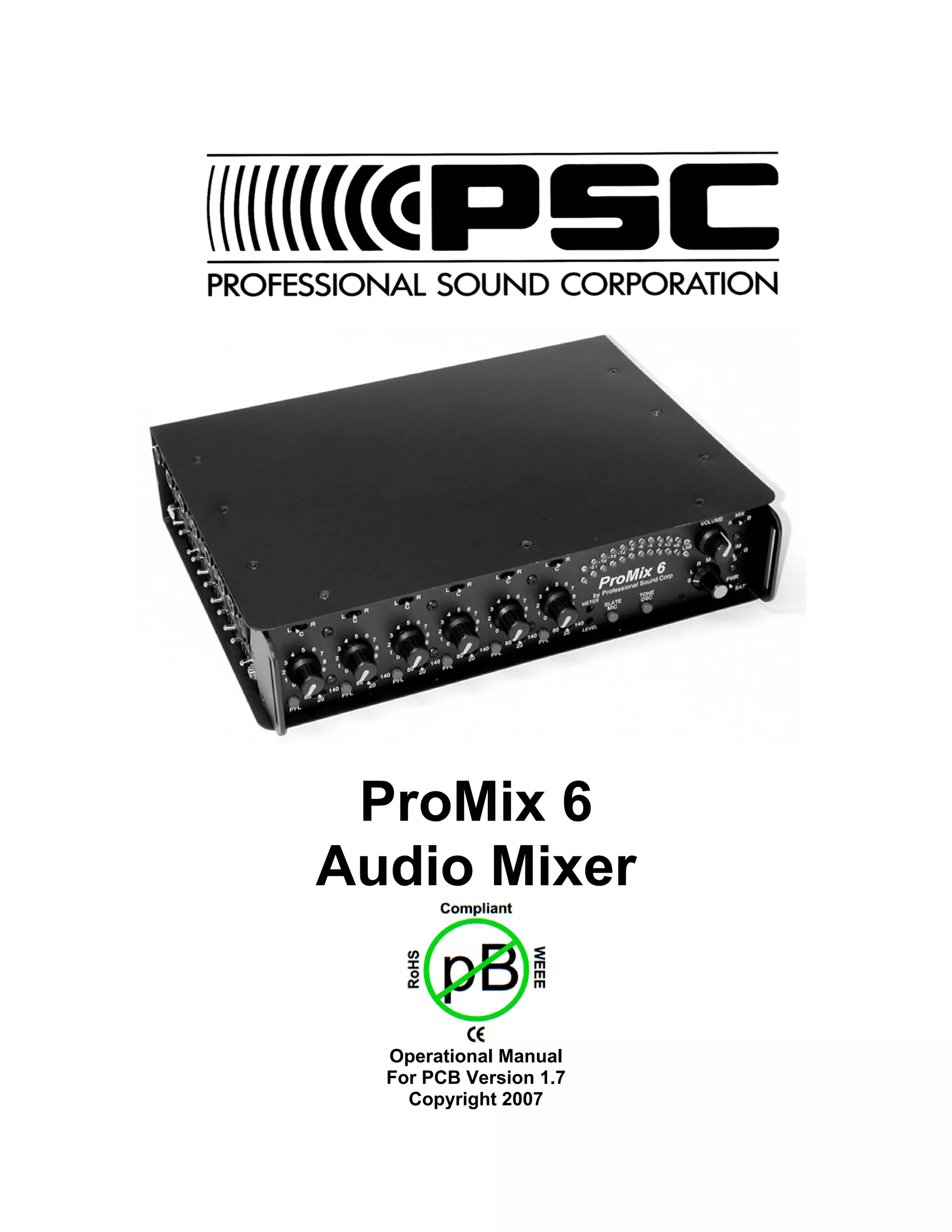 PSC Pro Mix 6 | PDF