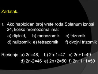 Promjene u građi i broju hromozoma | PPTX