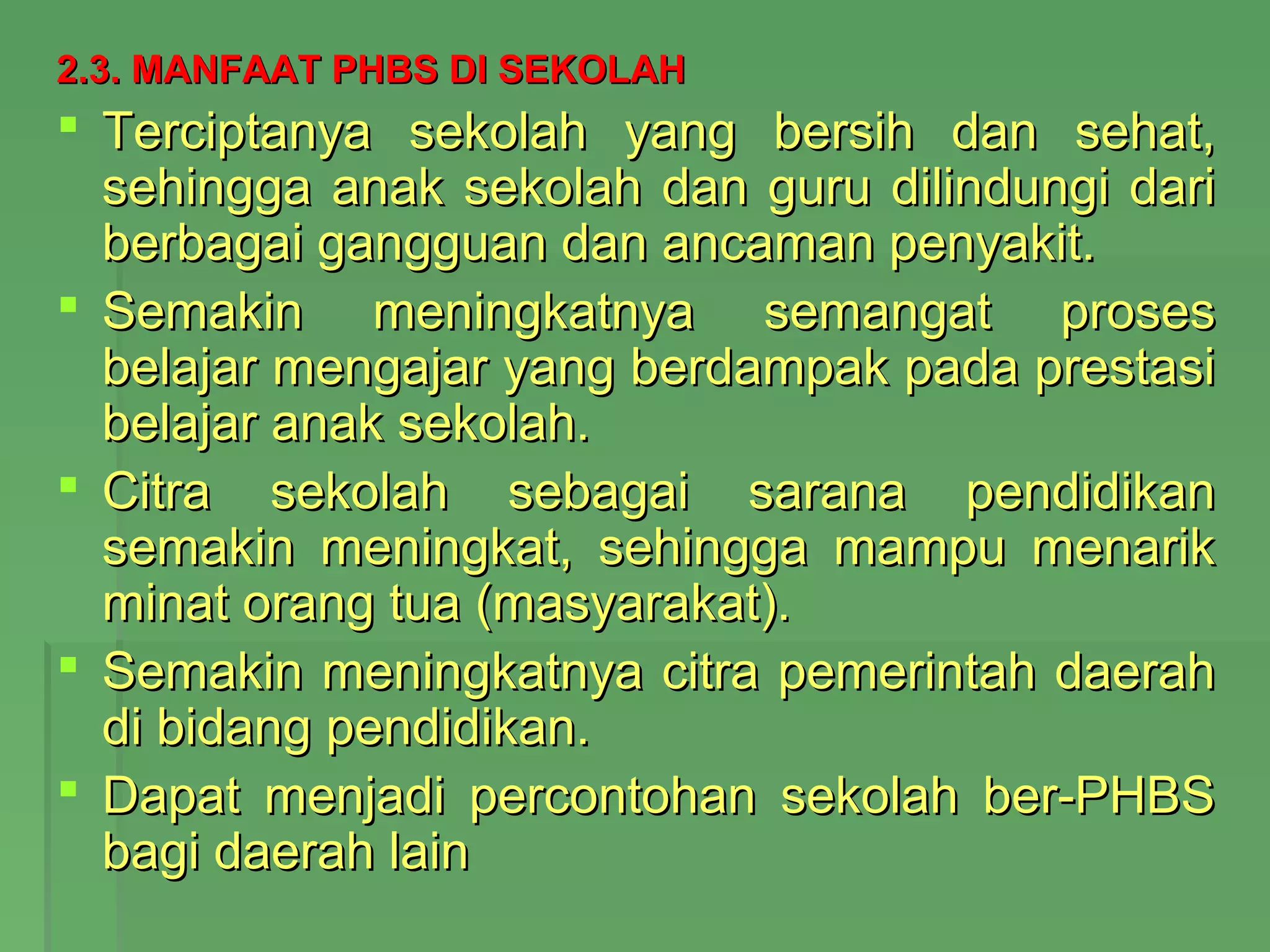 PHBS di Tatanan Sekolah | PPT