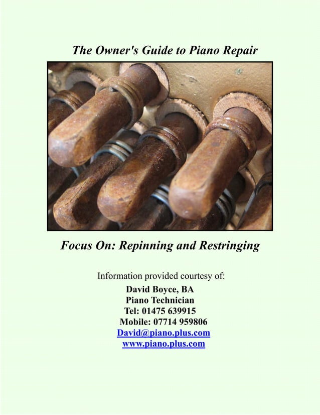 Technical Info 16 Repinning & Restringing | PDF | Musical Instruments ...