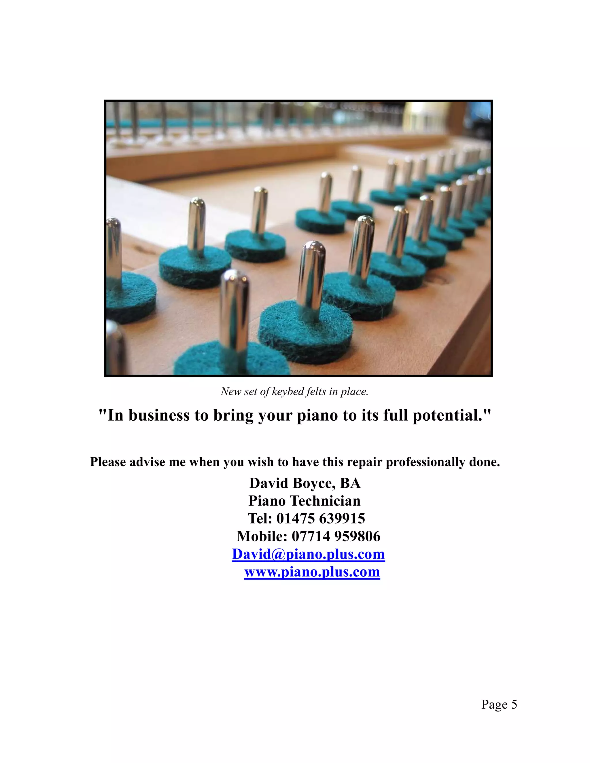 Technical Info 9 re-felting keybed | PDF