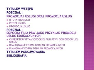 Promocja usług edukacyjnych | PPTX