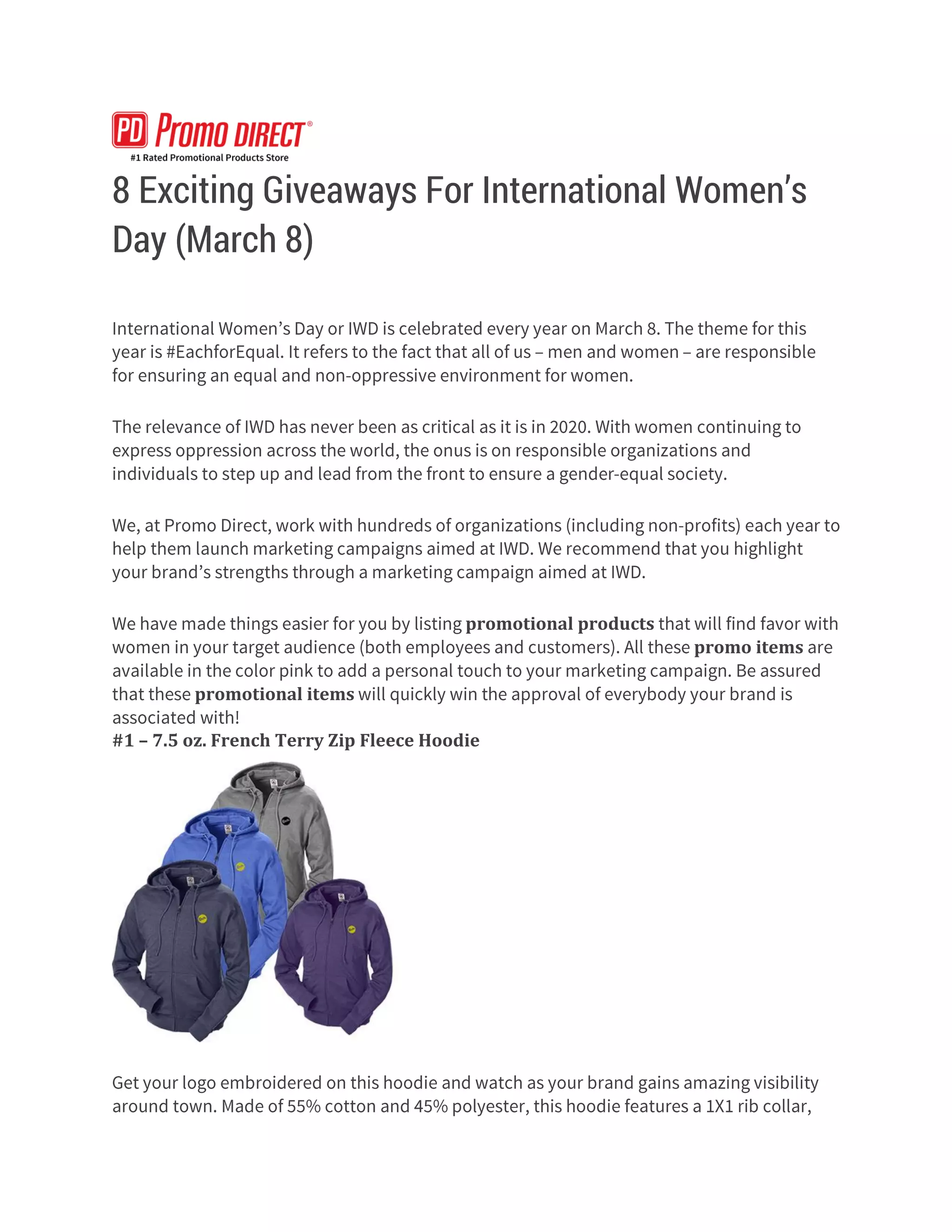8 Exciting Giveaways For International Women’s Day (March 8) | PDF