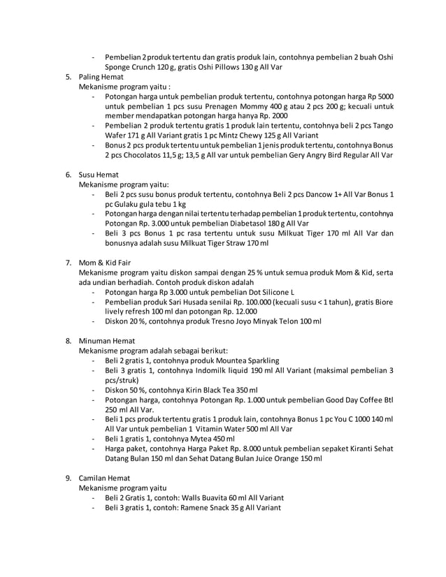 Promosi dan mekanisme promosi di toko alfamart | DOCX