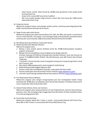 Promosi dan mekanisme promosi di toko alfamart | DOCX