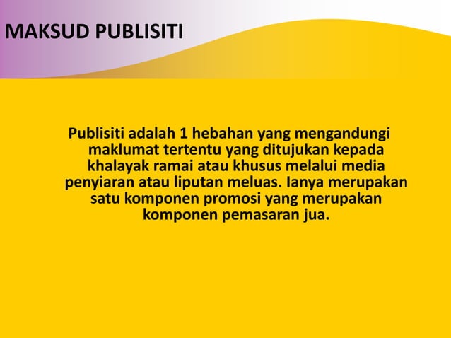Promosi & publisiti | PPTX