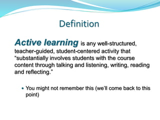 Promote active learning in your teaching culture | PPT
