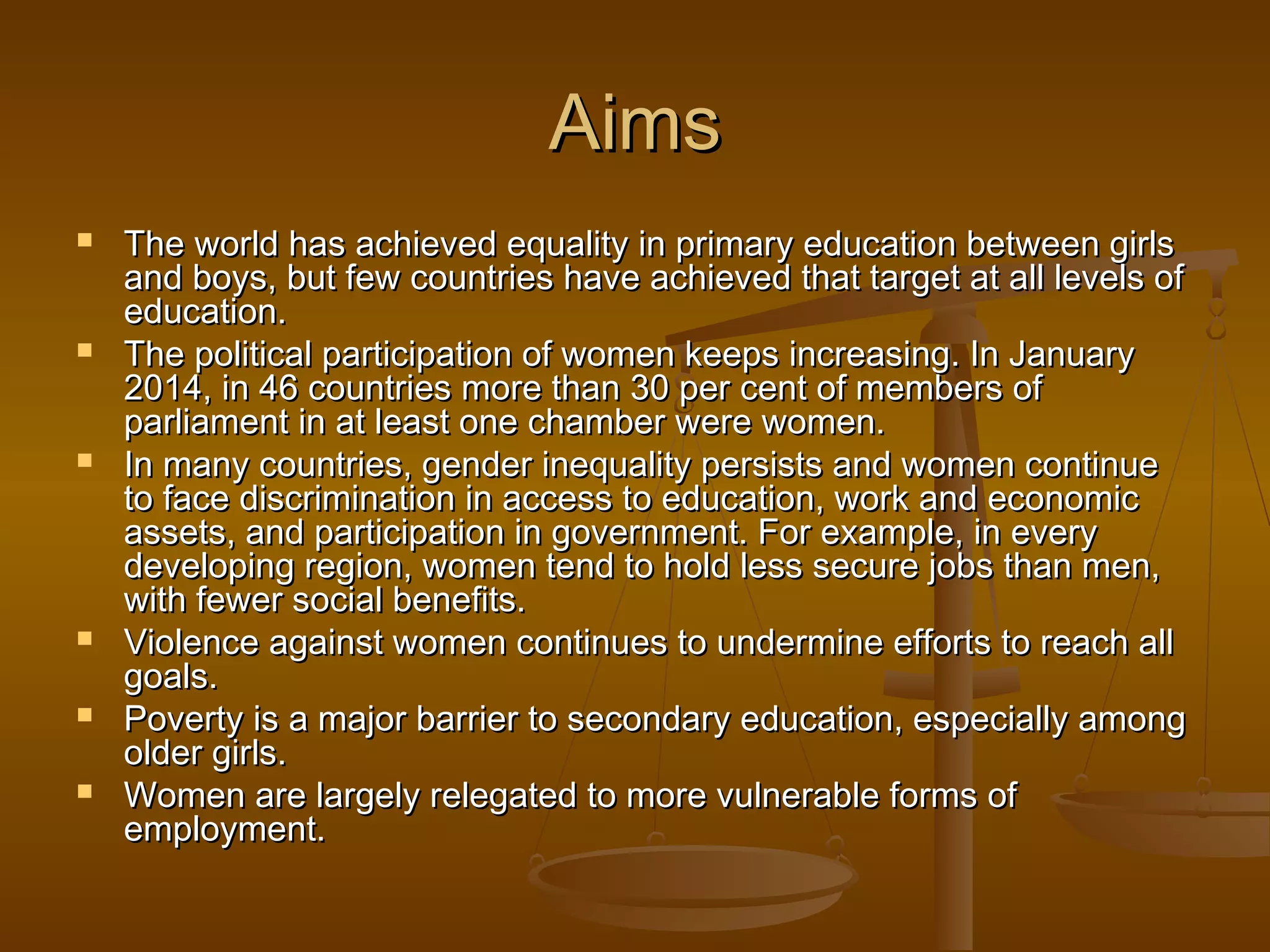 Promote gender equality and empower women | PPT