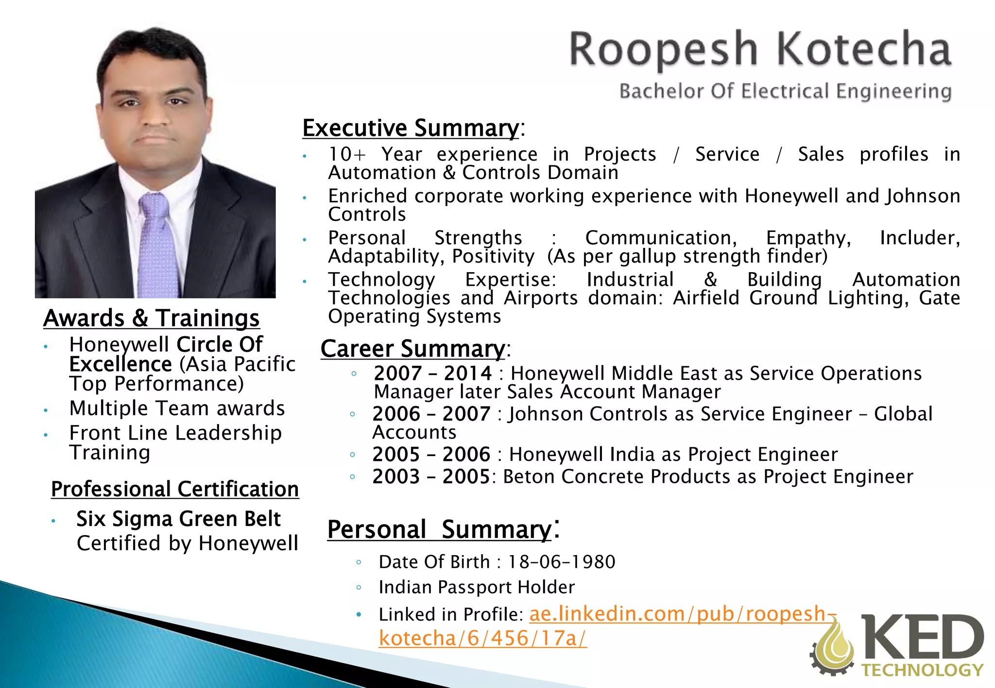 Promoter profile - KED Technology | PPT