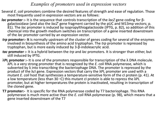 Promoters cassette and expression cassette | PPTX | Chemistry | Science