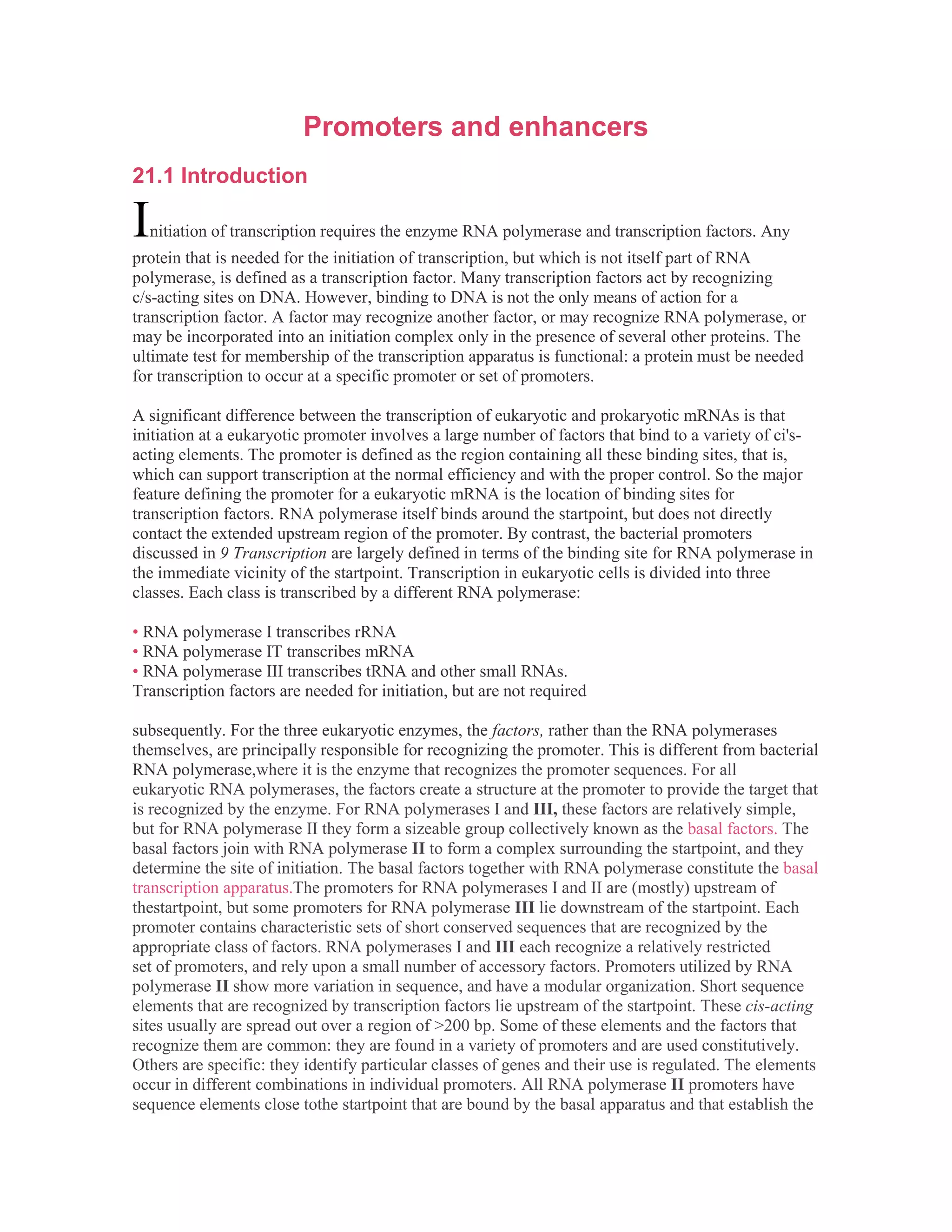 Promoters and enhancers | DOCX