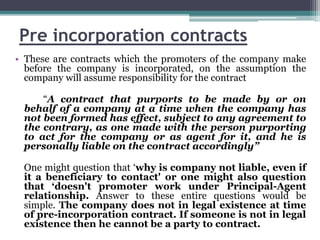 Promoters and preincorporation contracts | PPTX
