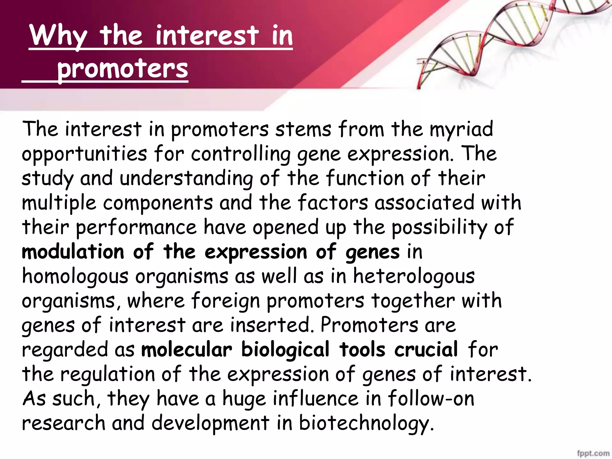 DNA Promoters presentation | PPTX