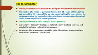 Promoters used in expression vectors | PPTX