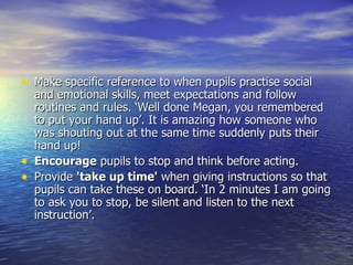 Promoting Seal In The Classroom Practical Suggestions | PPT