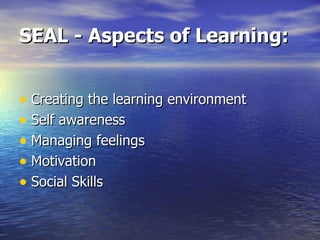 Promoting Seal In The Classroom Practical Suggestions | PPT