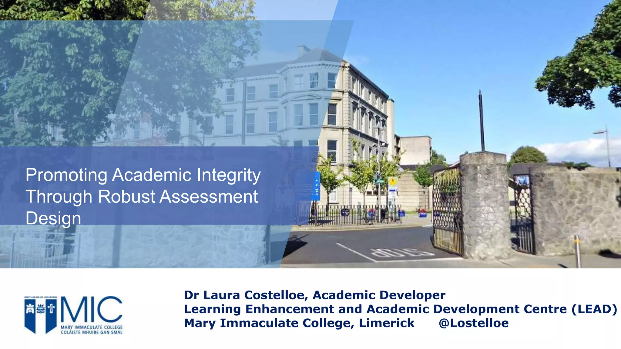 Promoting academic integrity through robust assessment design | PPT