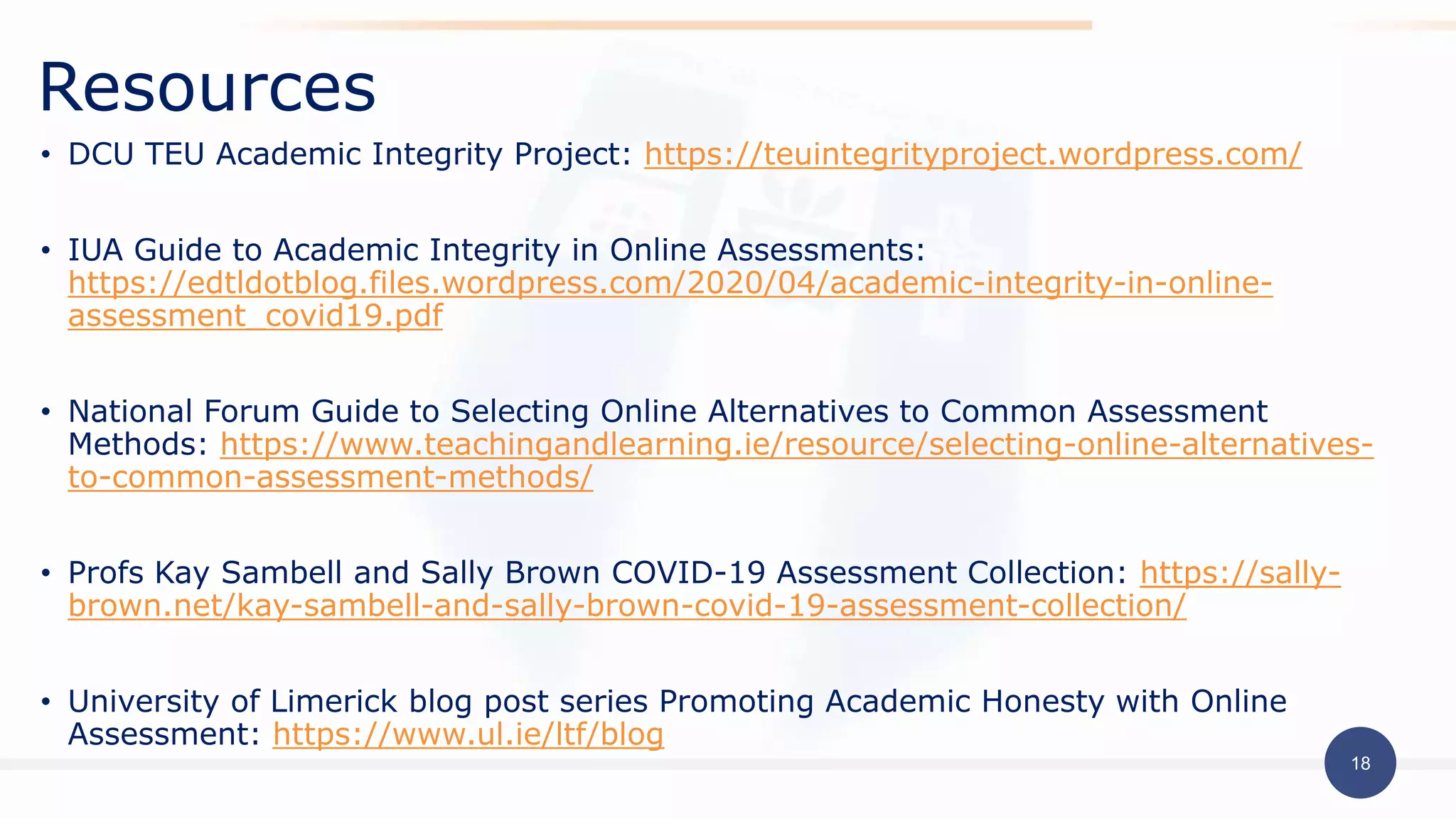 Promoting academic integrity through robust assessment design | PPT