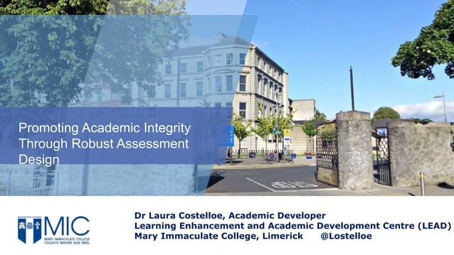 Promoting academic integrity through robust assessment design | PPT