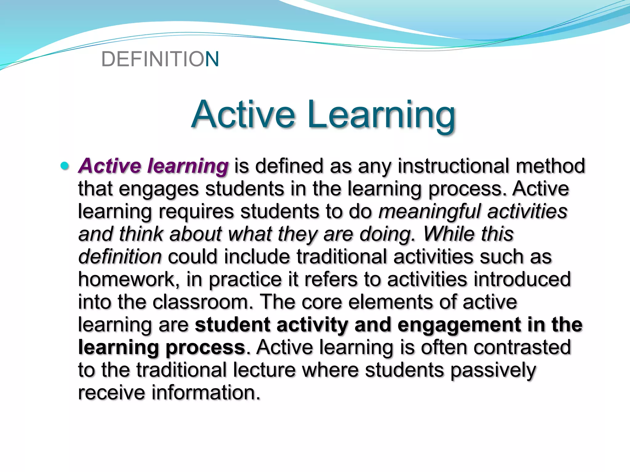 Promoting active learning in your teaching lecture | PPT