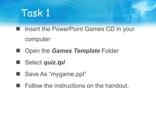 Promoting Active Learning Using Games | PPT