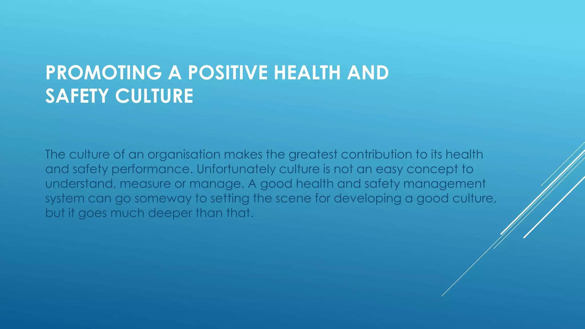 Promoting a positive health and safety culture | PPTX