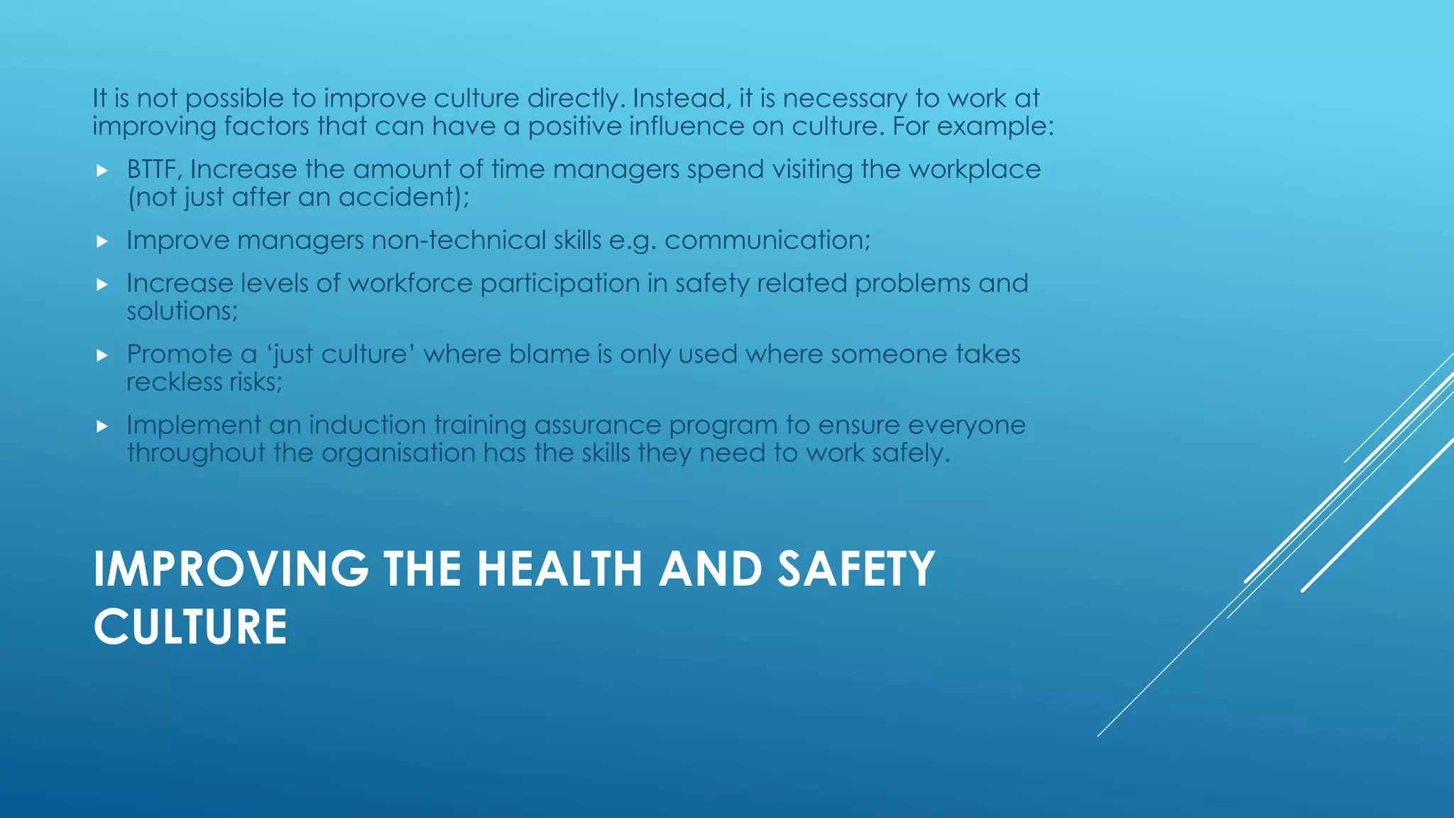 Promoting a positive health and safety culture | PPTX