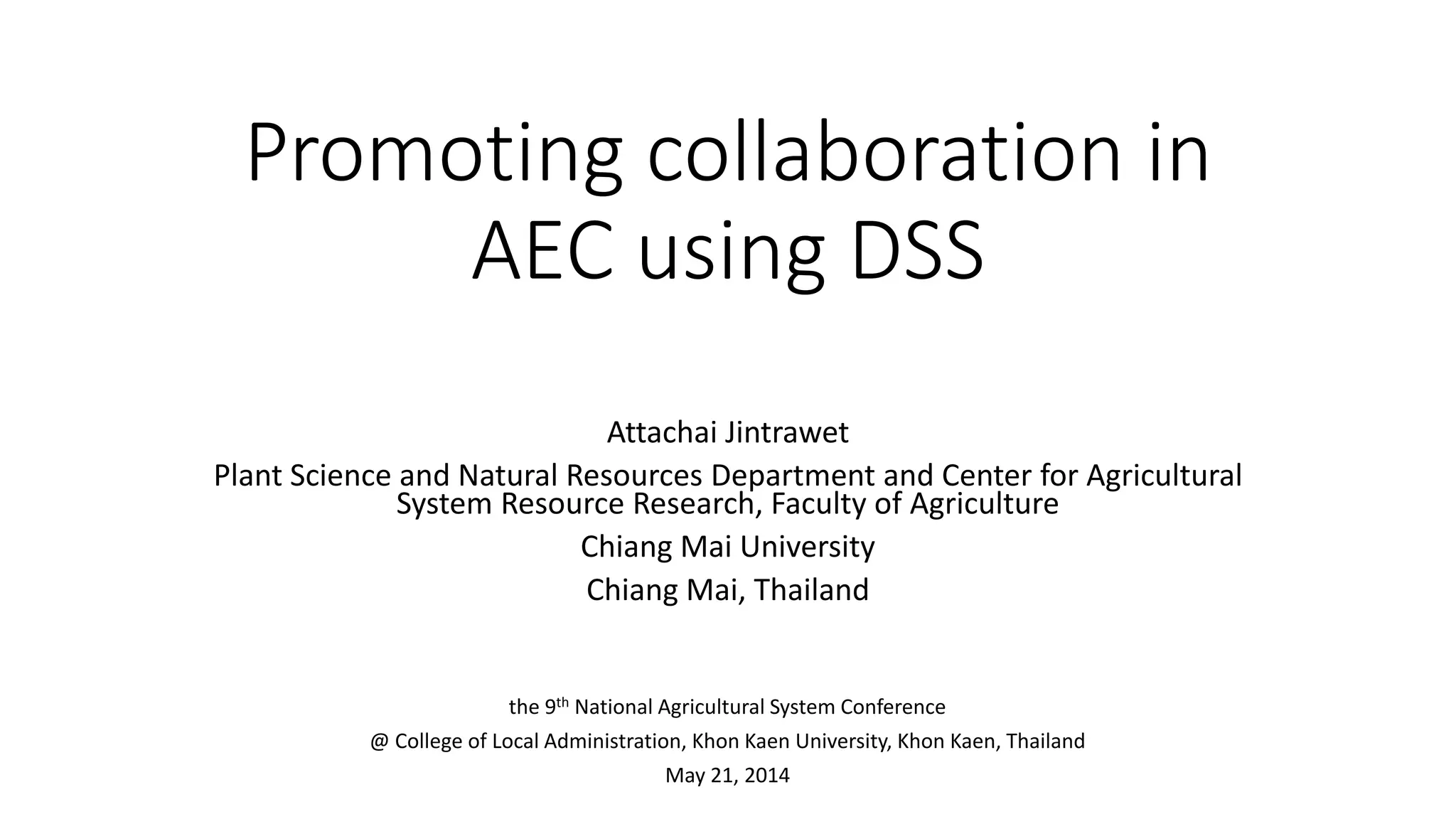 Promoting collaboration with dss | PDF | Agriculture | Industries