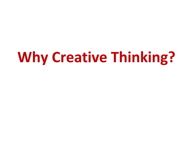 Promoting creative thinking through classroom activities | PPT