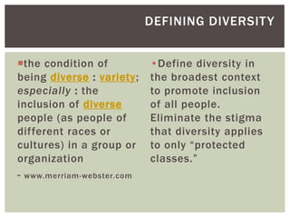 Promoting diversity and inclusion in the workplace: hhs presentation | PPTX