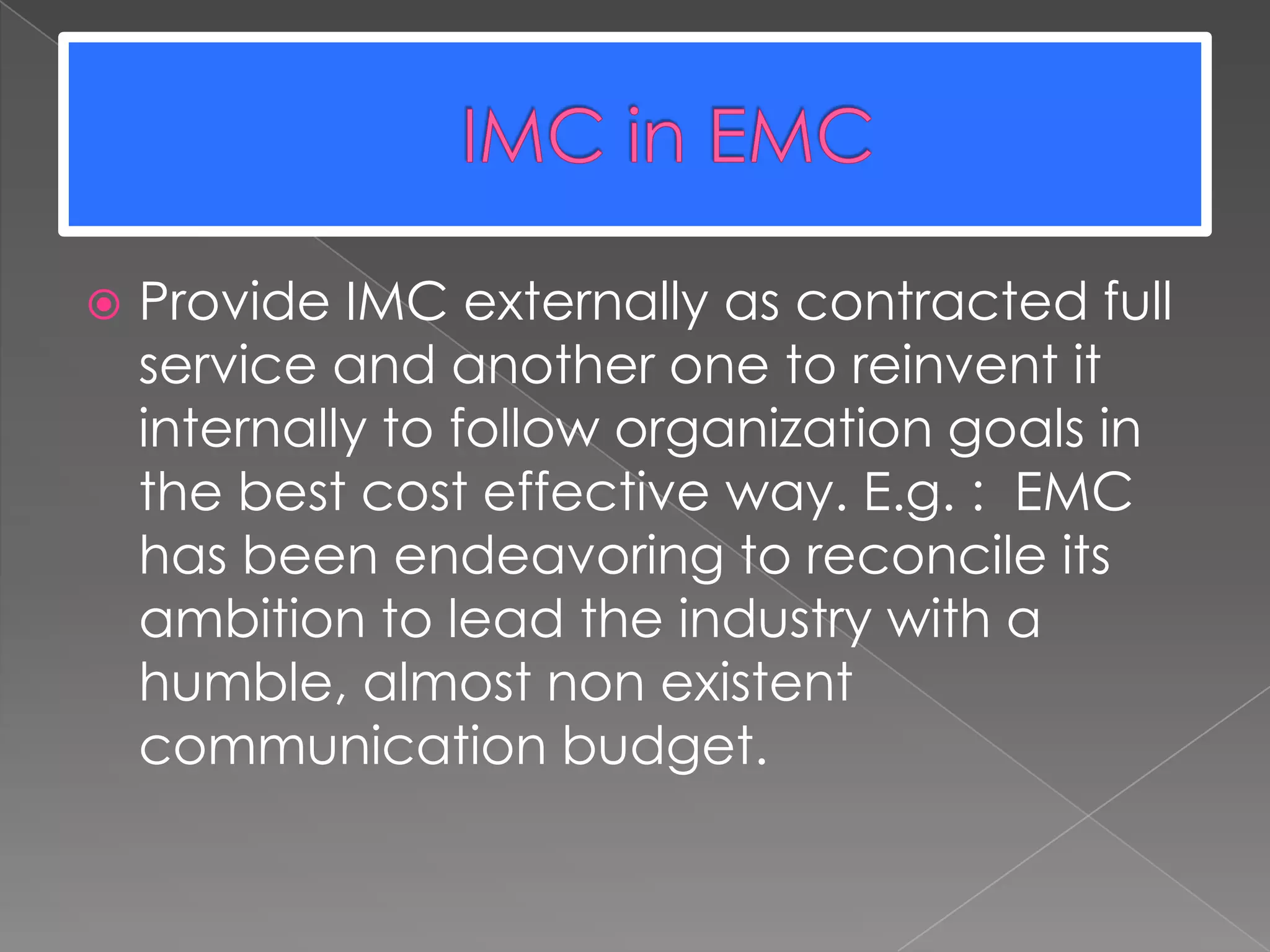 Promoting eco manufacturing imc | PPTX