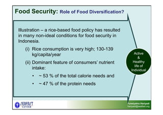 Promoting Food Diversification in Asia Pacific 2012 | PPT