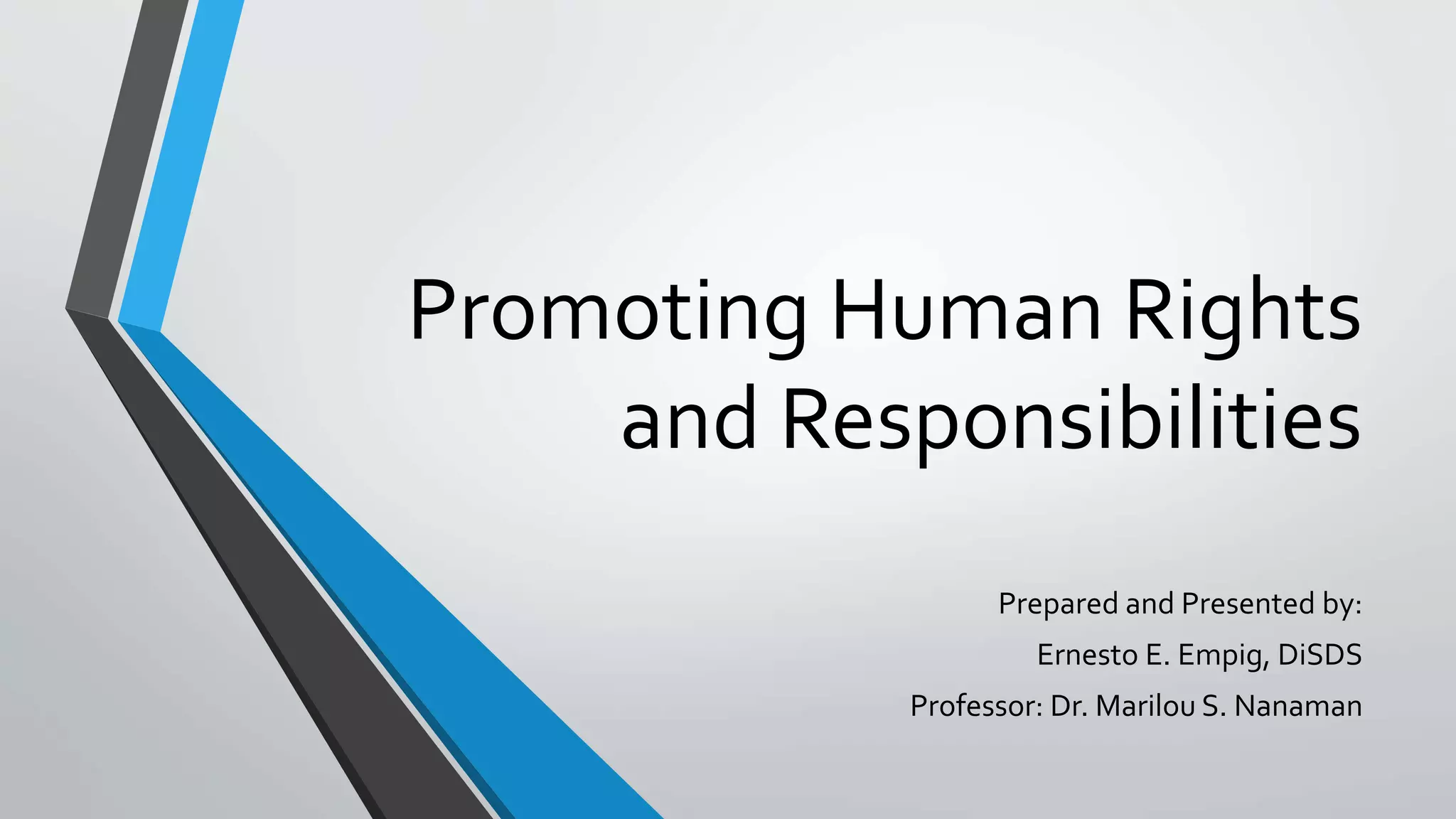 Promoting human rights and responsibilities | PPTX