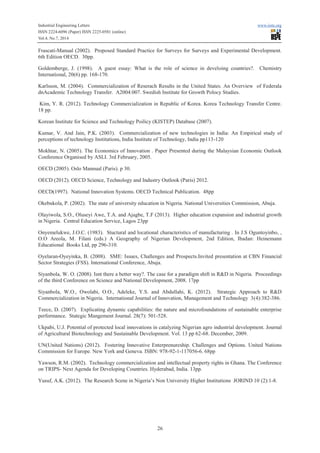 Promoting industrialization through commercialization of | PDF