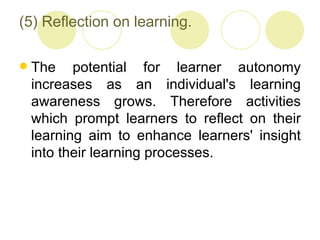 Promoting learner autonomy through the curriculum | PPT