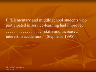 Promoting lifelong learning through community service projects | PPT