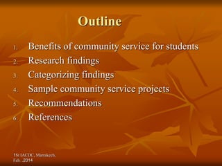 Promoting lifelong learning through community service projects | PPT