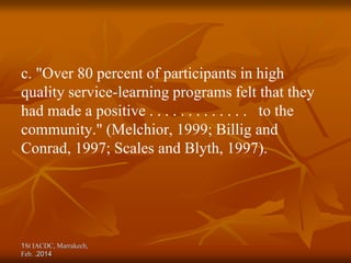 Promoting lifelong learning through community service projects | PPT