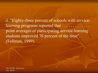 Promoting lifelong learning through community service projects | PPT