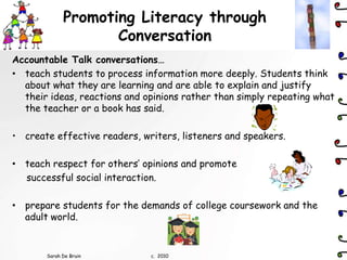 Promoting literacy through conversation | PPTX
