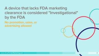 Promoting Medical Devices Prior to FDA Approval | PPTX
