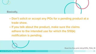 Promoting Medical Devices Prior to FDA Approval | PPTX